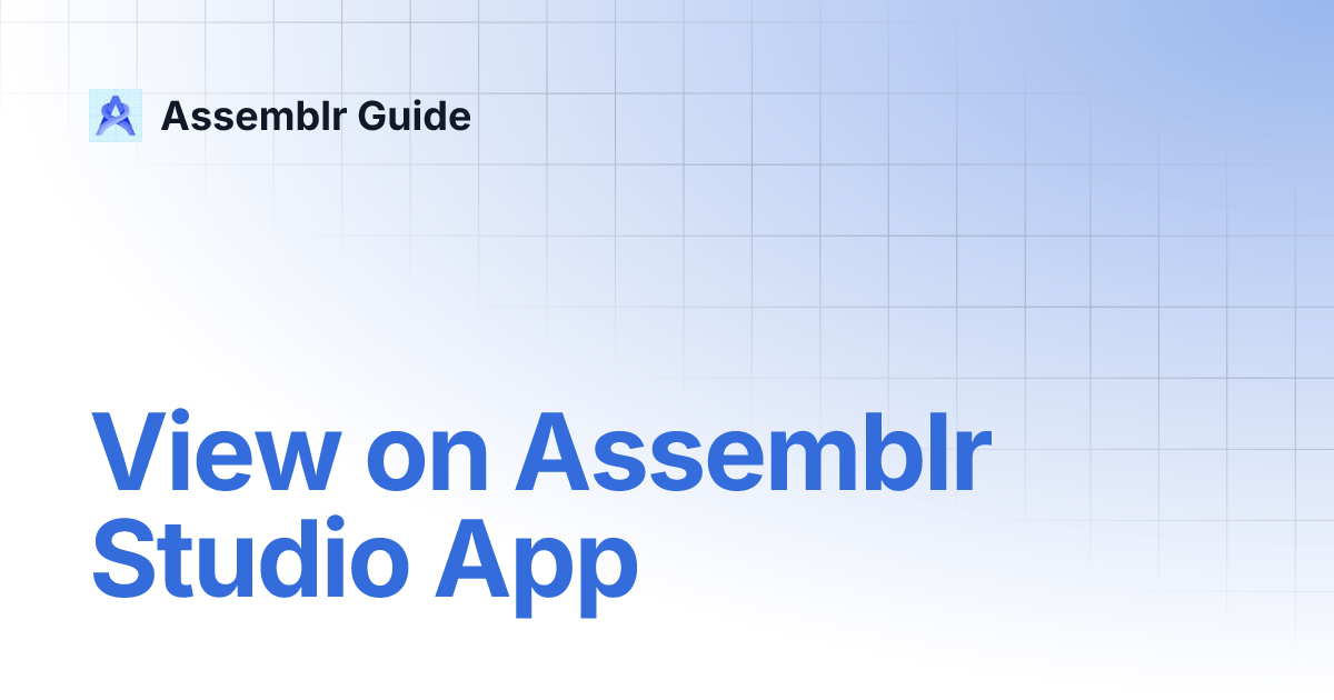 View on Assemblr Studio App | Assemblr Guide
